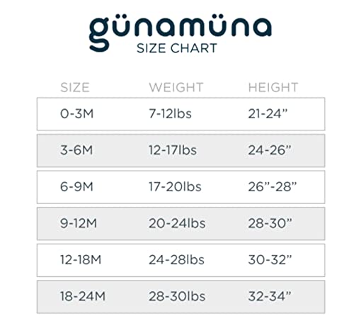 GUNAMUNA günamüna Unisex Baby, Toddler Ultra-Soft Bamboo Pajama, Coverall Romper Sleeper w/Diaper Zipper for Easy Changing, Garden, 3-6 Months
