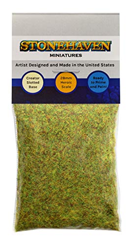 Stonehaven Miniatures Static Grass, Medium Green - 2mm Fibers - Master Quality Base & Scenery Flock - Realistic Texture & Detail - for 28mm Scale Table Top War Game Miniatures - Made in USA