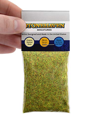 Stonehaven Miniatures Static Grass, Medium Green - 2mm Fibers - Master Quality Base & Scenery Flock - Realistic Texture & Detail - for 28mm Scale Table Top War Game Miniatures - Made in USA