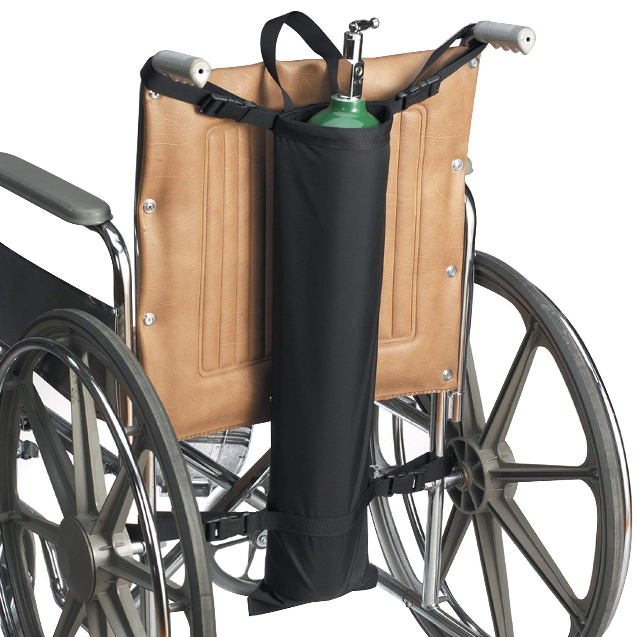 Skil-Care Oxygen Tank Holder, Wheelchair Accessories, Transport Bag, Portable Oxygen Machine, Portable Medical Backpack for Travel, Adjustable Buckles, for 16"-24" Wheelchair Seat Widths