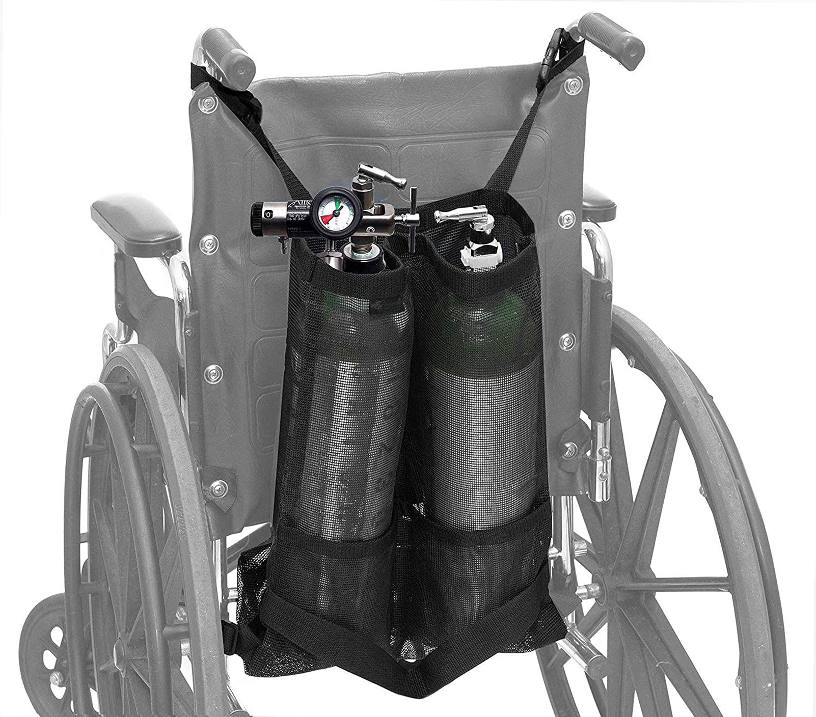 HSRG Double Oxygen Cylinder Bag, Portable Wheelchair Tank Carry Backpack Bag Holder Fits D and E Cylinders Bottle, for & Walker