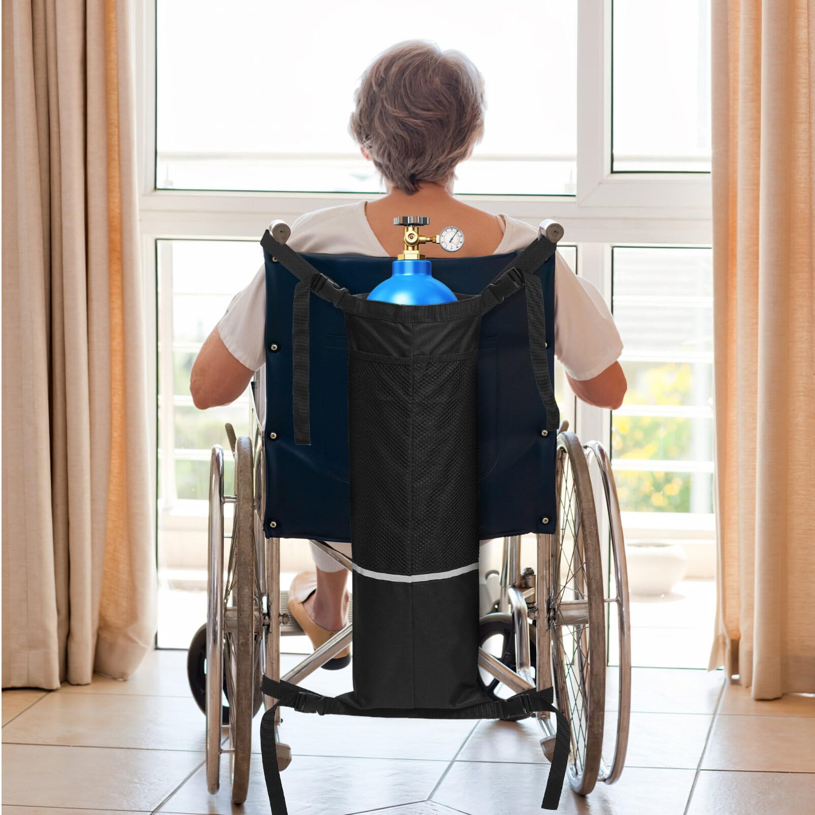 Oxygen Tank Holder Oxygen Cylinders Wheelchair Bag Carry Pouch Cylinder Carrier Portable Oxygen Cylinder Bag for Wheelchairs