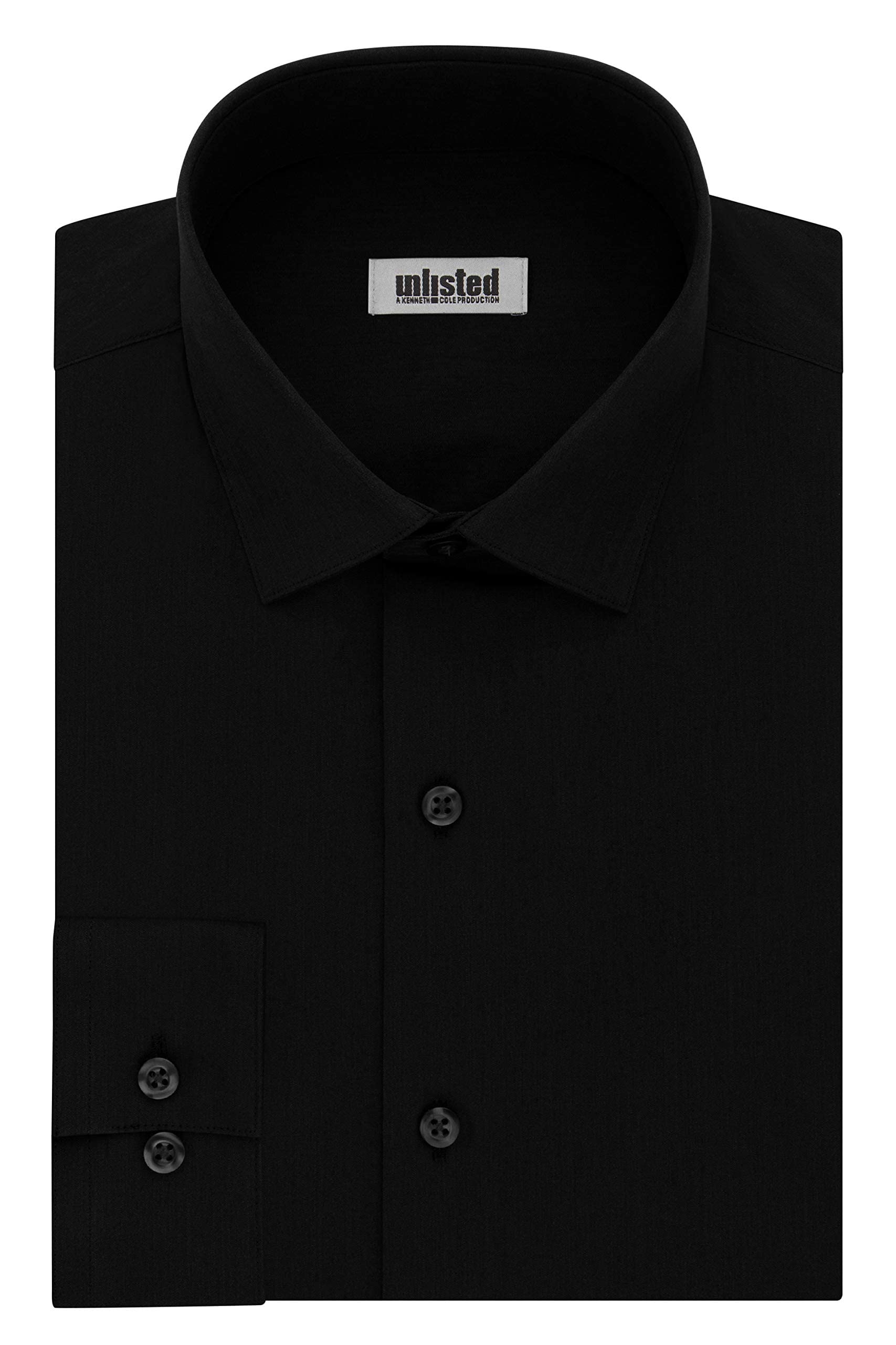 Unlisted by Kenneth Cole mens Big and Tall Solid Dress Shirt, Black, 22 Neck 37 -38 Sleeve 5X-Large Tall US