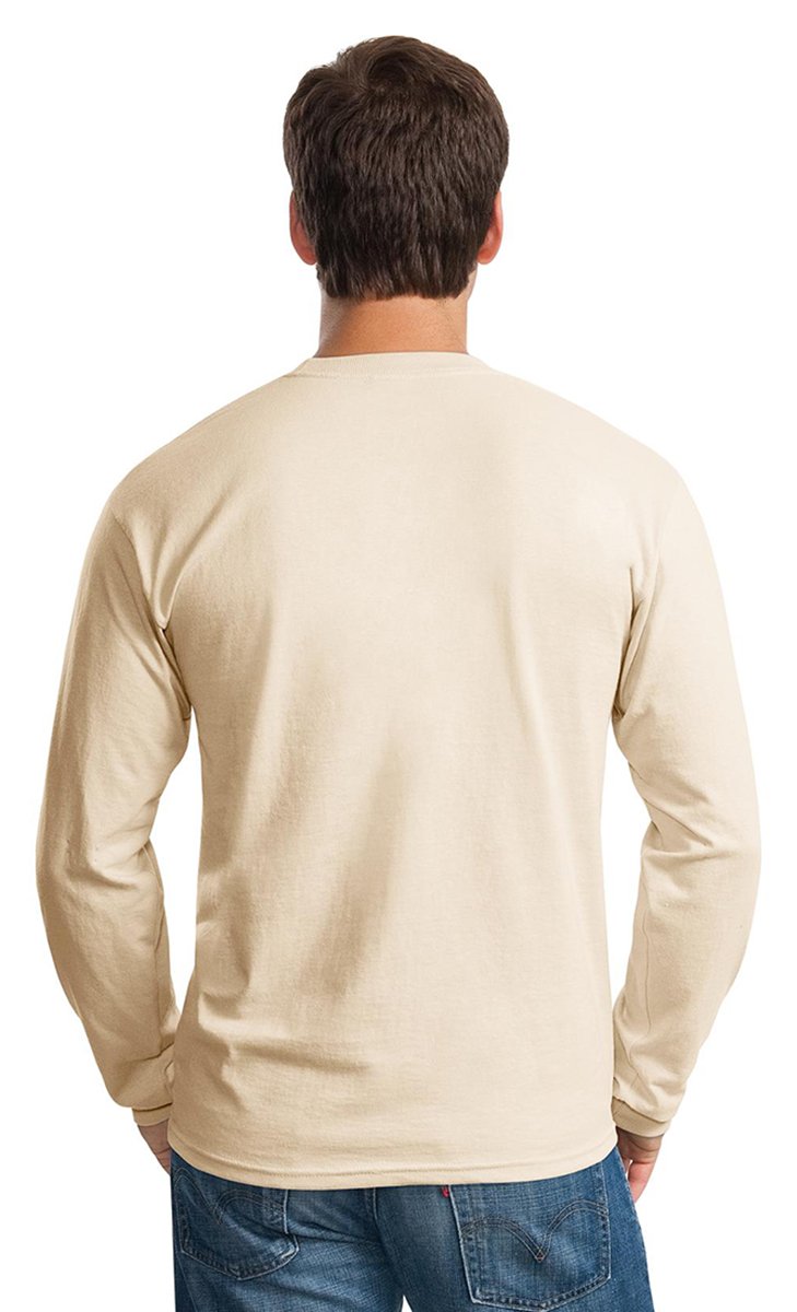 Gildan Men's Ultra Cotton Long Sleeve T-Shirt, Style G2400, Safety Green, Large