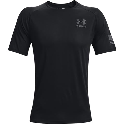 Under Armour Men's Freedom Tech Short Sleeve T-Shirt, Black (001)/Pitch Gray, Large