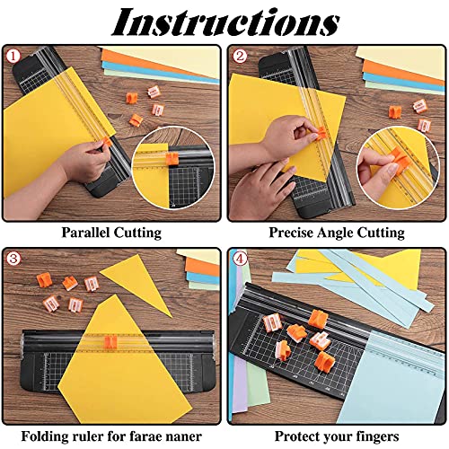 6 Pieces Paper Cutter Replacement Blades Paper Trimmer Blades Refill Craft Paper Cutting Replacement Blades for A4 Paper Cutter (Orange)