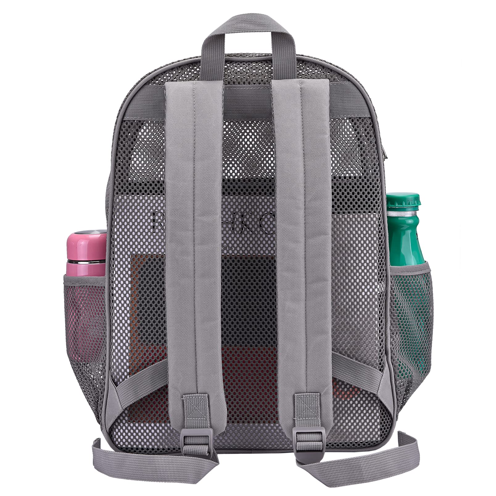 USPECLARE Heavy Duty Semi-Transparent Mesh Backpack,See Through College Student Backpack (Grey)