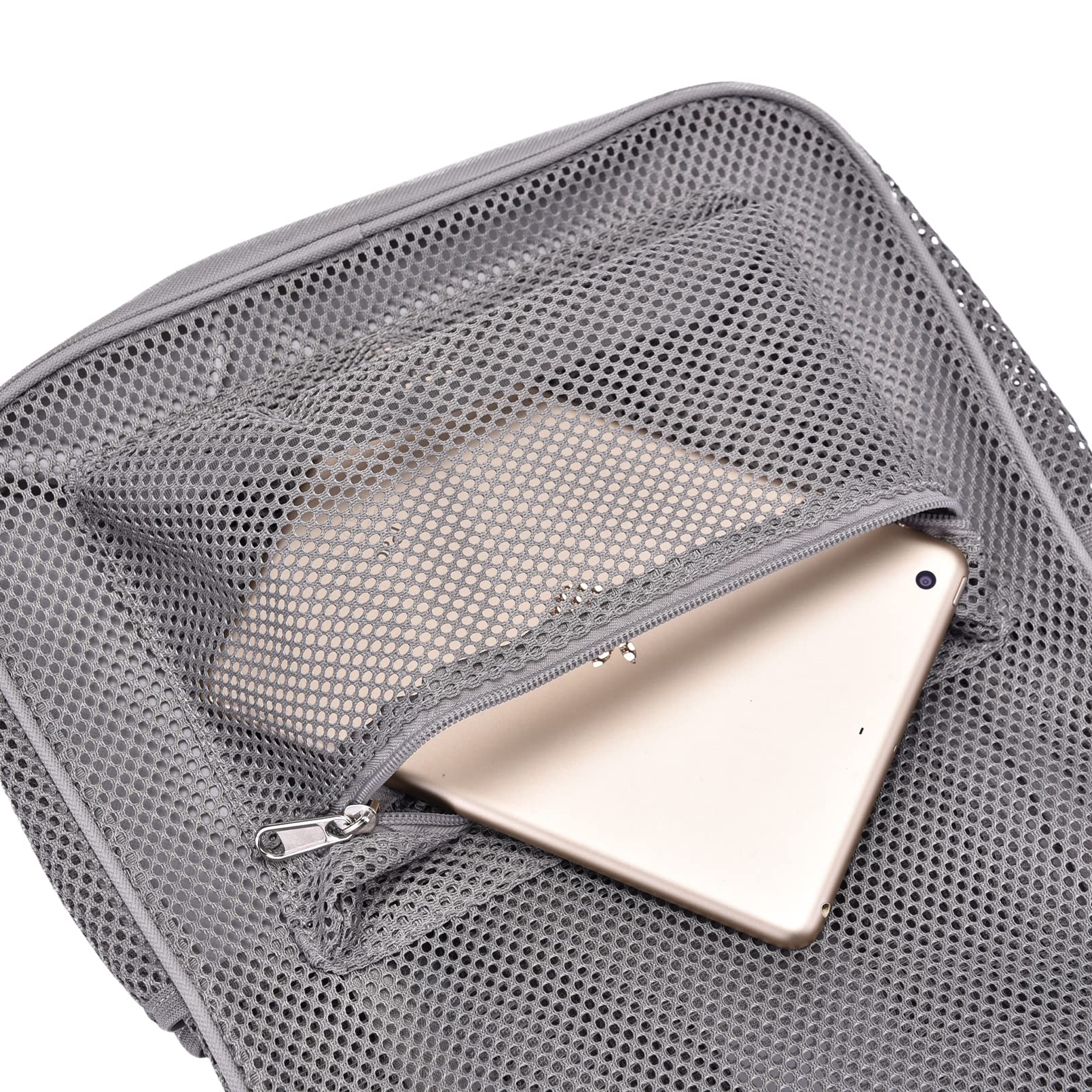 USPECLARE Heavy Duty Semi-Transparent Mesh Backpack,See Through College Student Backpack (Grey)