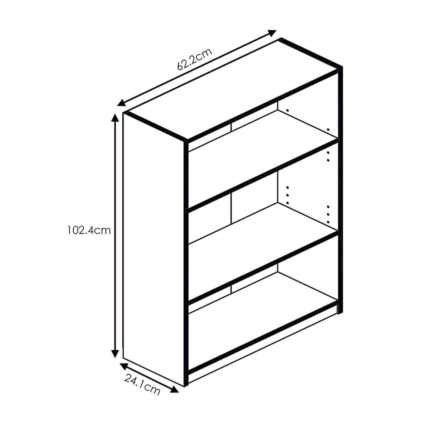 Furinno Jaya Simple Home 3-Tier Bookcase and Turn-N-Tube 3-Tier Corner Display Rack (Pink/White)