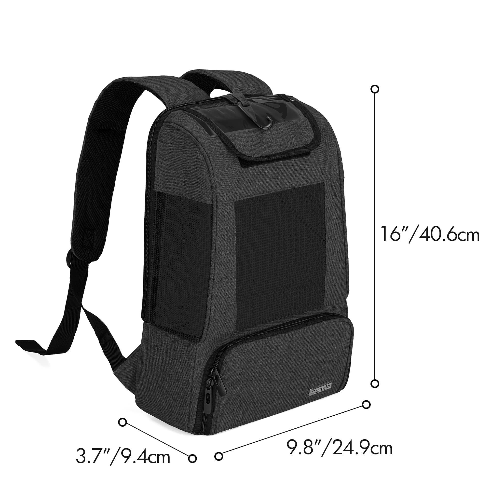 CURMIO Portable Oxygen Concentrator Backpack, POC Carrying Bag Compatible with Inogen, OxyGo and Caire Units, Bag Only, (Patented Design)