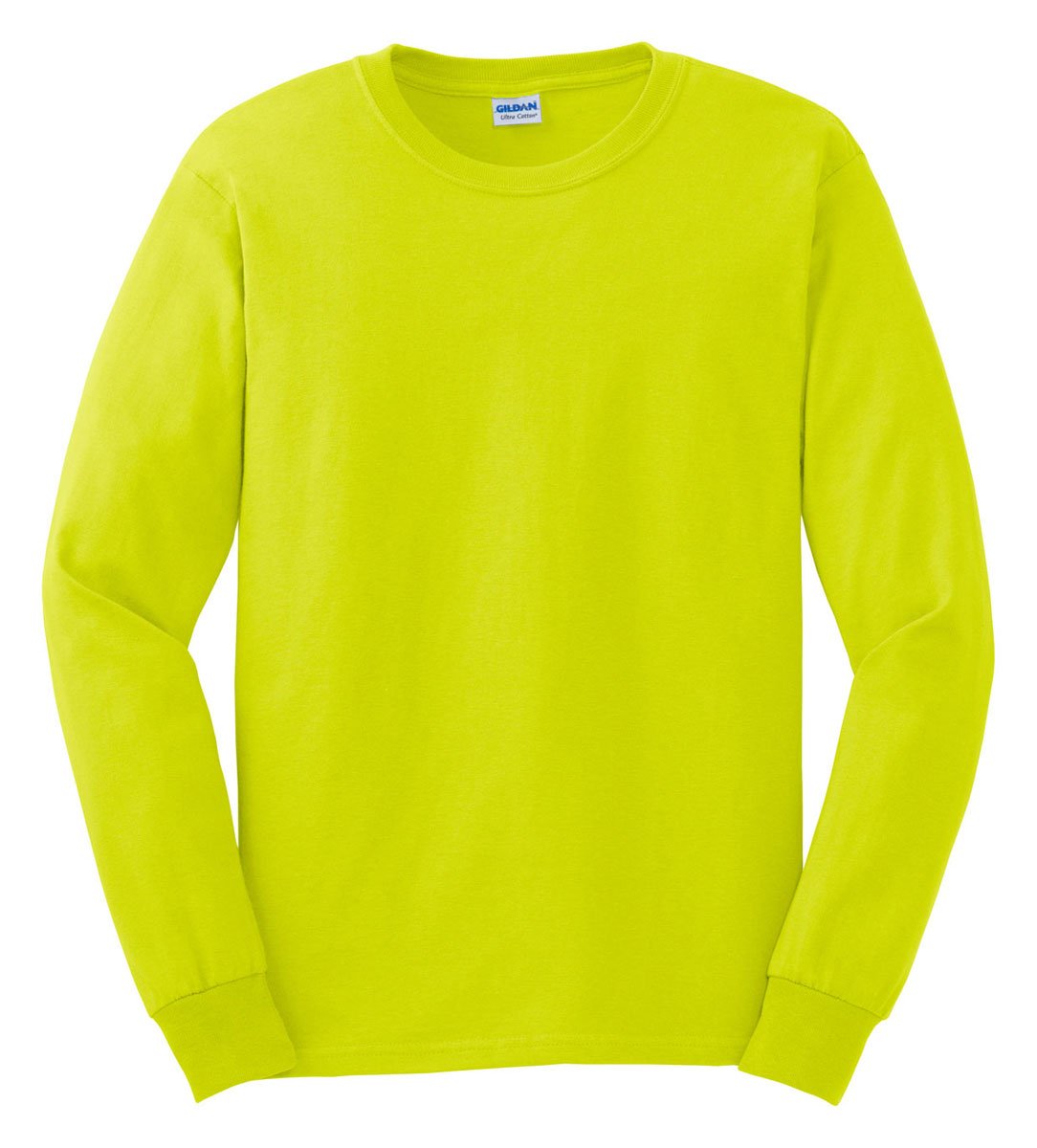 Gildan Men's Ultra Cotton Long Sleeve T-Shirt, Style G2400, Safety Green, Large