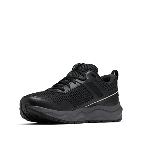 Columbia Men's Plateau Waterproof Hiking Shoe, Black/Steam, 10 Wide