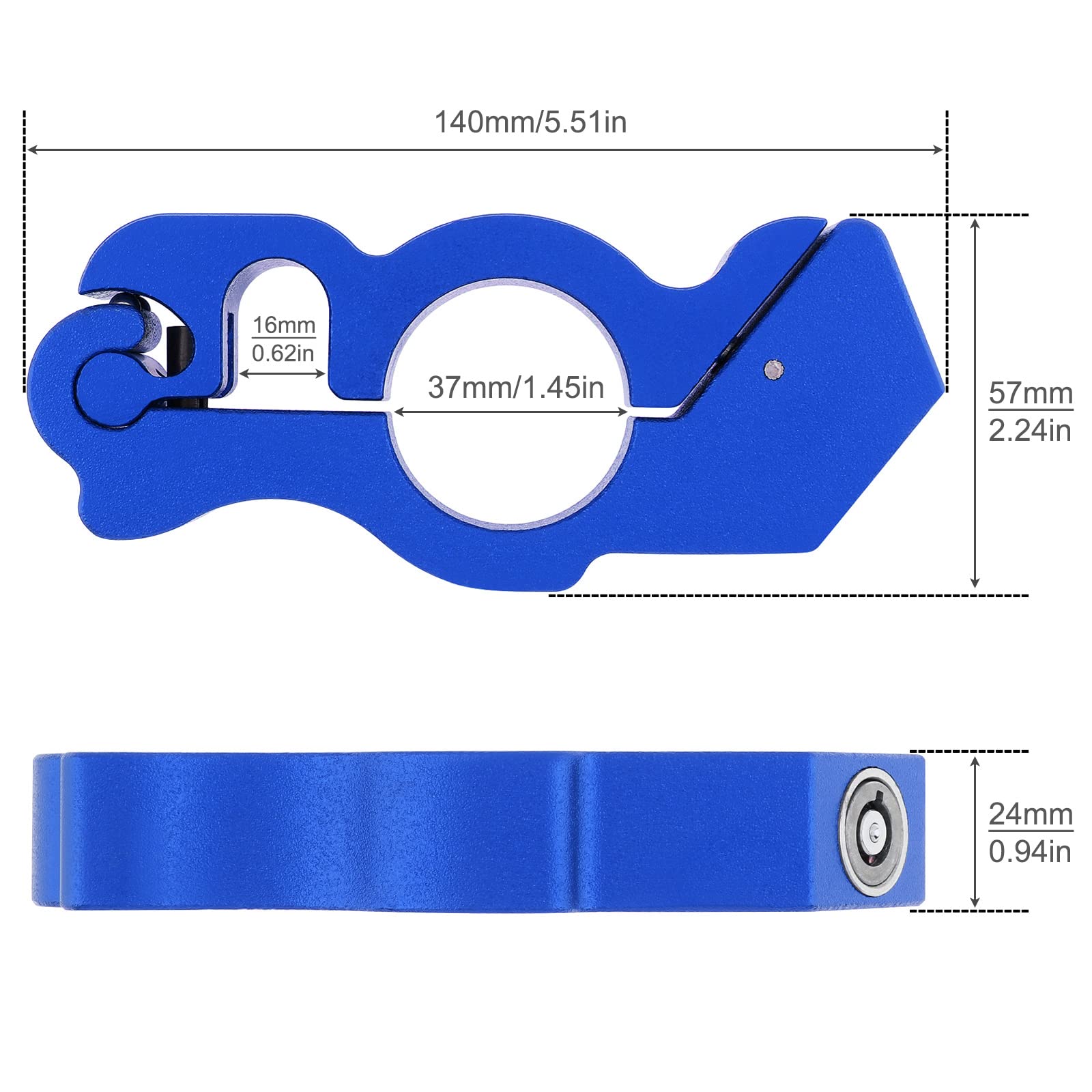 Windance Motorcycle Anti Theft Lock,Heavy Duty Front Brake Lock,Throttle Grip Clutch Brake Lever Handlebar Protection (Blue, L)