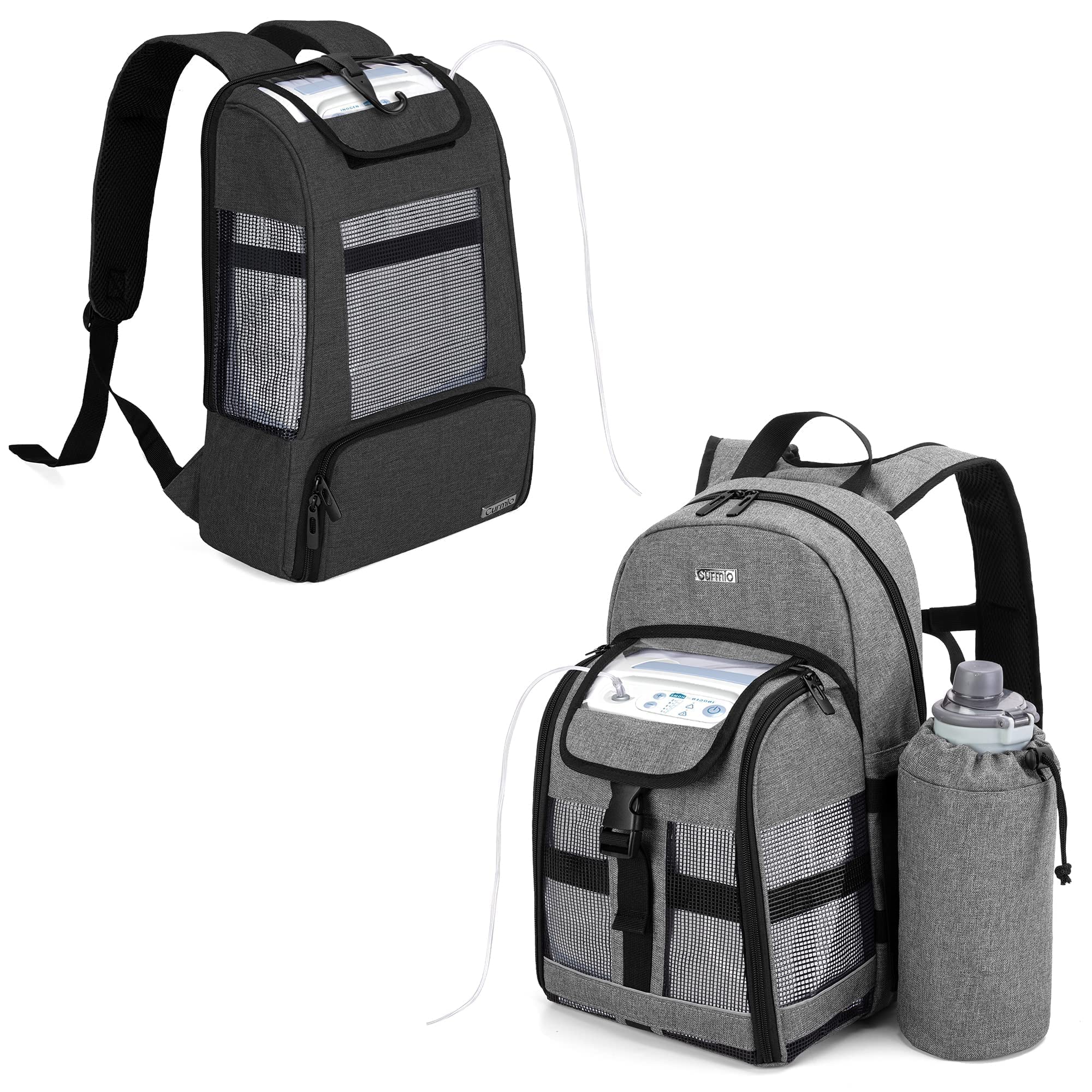 CURMIO Portable Oxygen Concentrator Backpack, POC Carrying Bag Compatible with Inogen, OxyGo and Caire Units, Bag Only, (Patented Design)