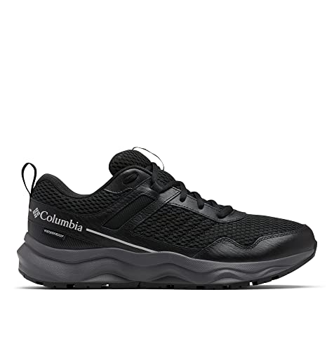 Columbia Men's Plateau Waterproof Hiking Shoe, Black/Steam, 10 Wide