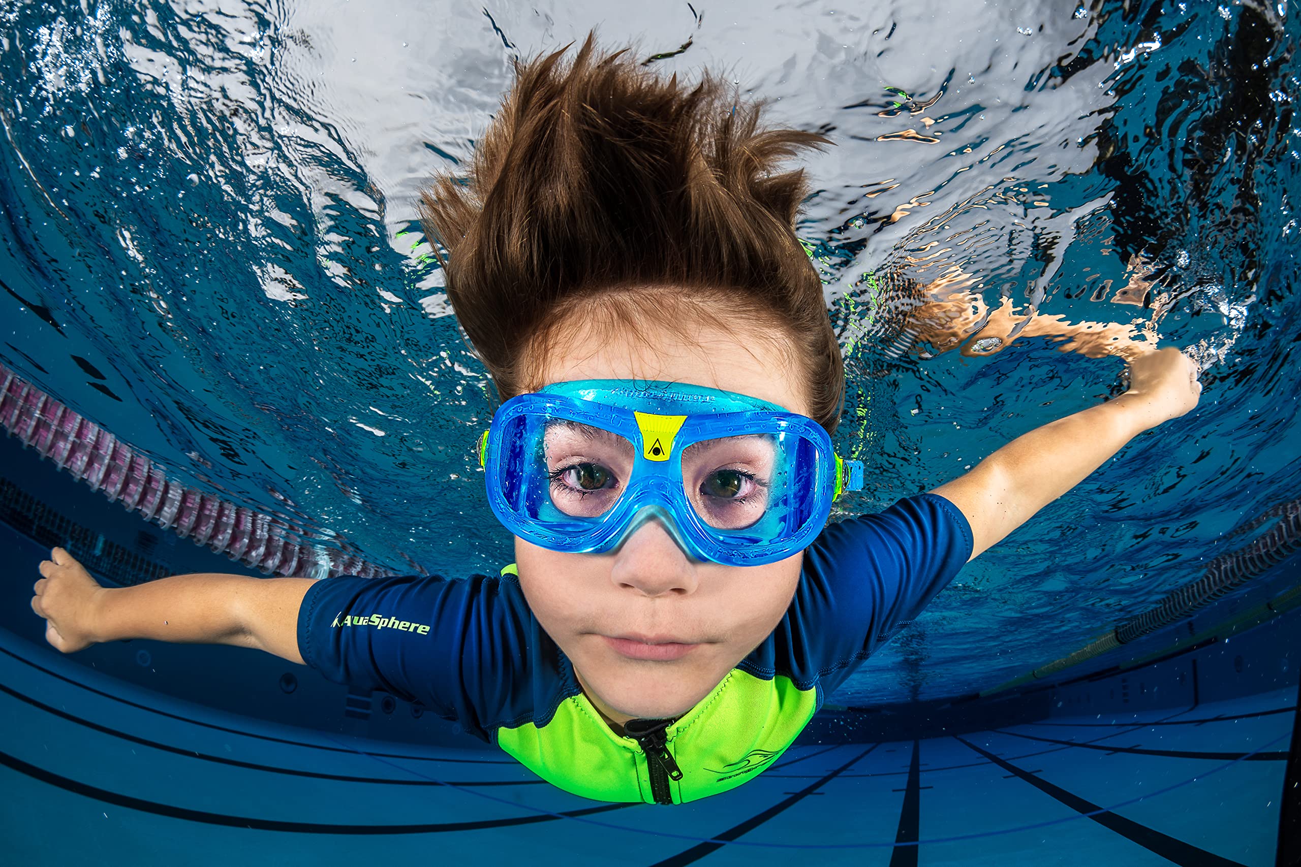 Aquasphere SEAL Kids (Ages 3+) Swim Goggles, Made in ITALY - Wide Vision, Comfort, E-Z Adjust, Anti Scratch & Fog, Leak Free