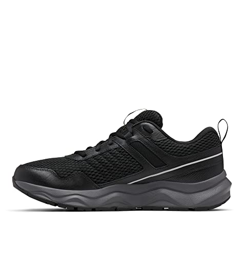 Columbia Men's Plateau Waterproof Hiking Shoe, Black/Steam, 10 Wide