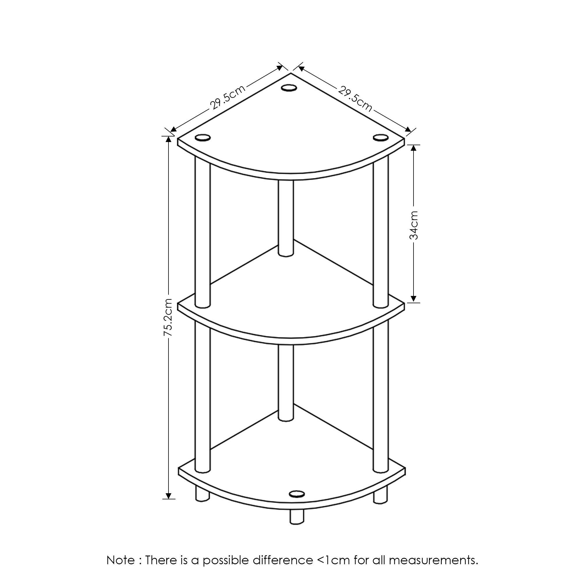 Furinno Jaya Simple Home 3-Tier Bookcase and Turn-N-Tube 3-Tier Corner Display Rack (Pink/White)