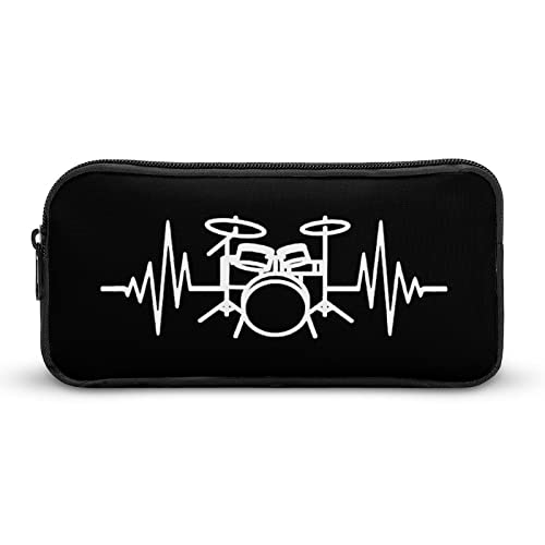 Drums Heartbeat Teen Adult Pencil Case Large Capacity Pen Pencil Bag Durable Storage Pouch