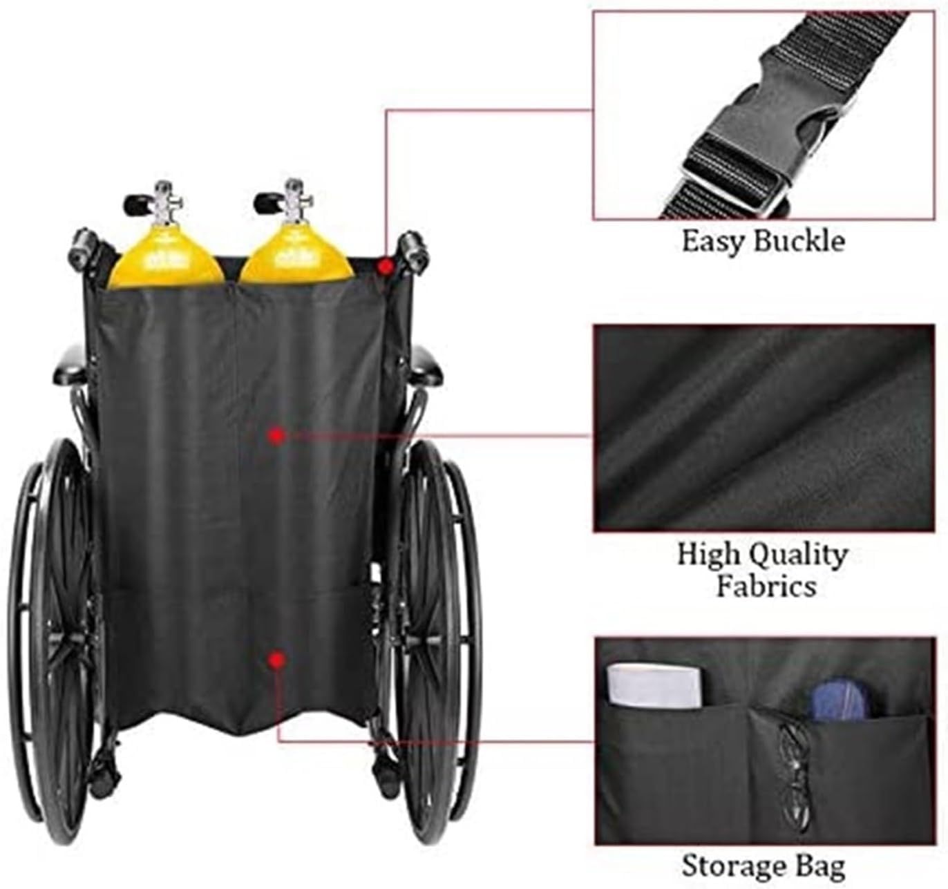 Dual Oxygen Tank Storage Bag for Wheelchair, Portable Oxygen Tank Backpack, Oxygen Cylinder Walker Carrier Bag for Medical, Home and Hospital