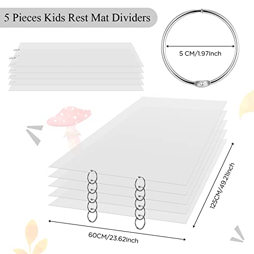 5 Pieces Nap Rest Mat Dividers Kids Folding Sleeping Mats Storage to Keep Daycare Preschool Separating Toddler Nap Sleep Mats Clean