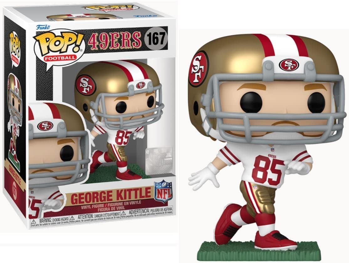 POP Football: 49ers - George Kittle Funko Vinyl Figure (Bundled with Compatible Box Protector Case), Multicolor, 3.75 inches