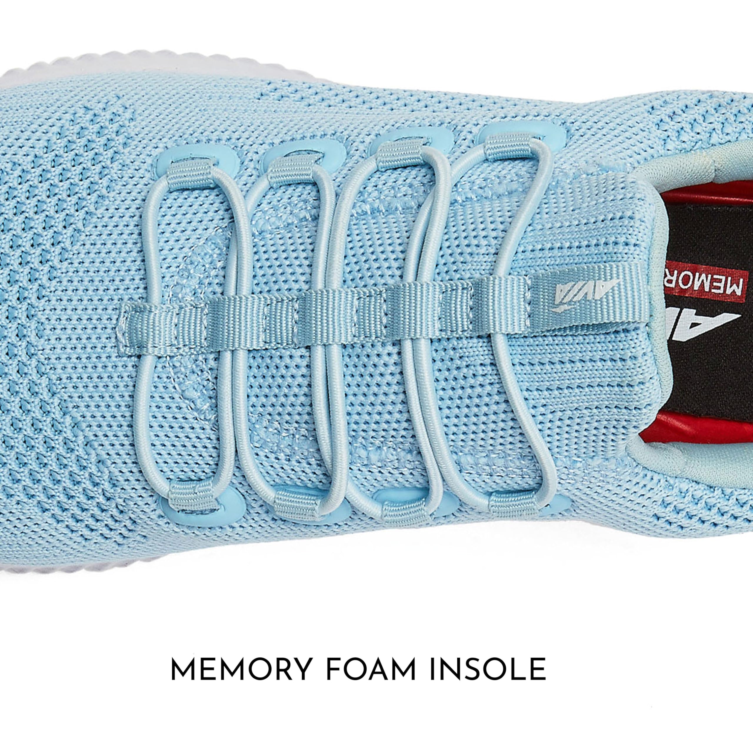 Avia Air Slip On Shoes for Women - Casual Comfortable Athletic Tennis Walking Sneakers for Women with Memory Foam - Aqua Blue/Navy Blue, 7.5 Medium