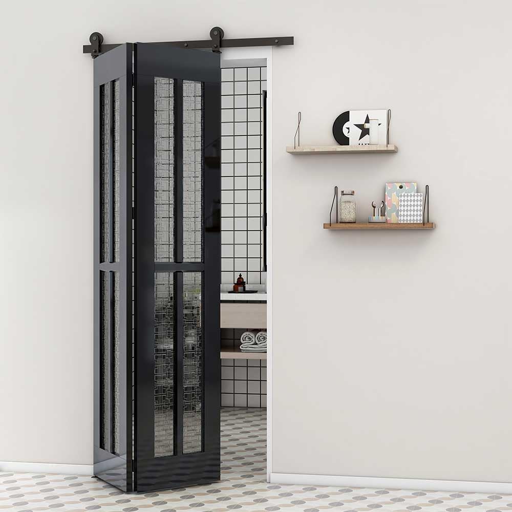 CCJH 3FT/36'' Bi-Folding Sliding Barn Door Hardware Kit Heavy Duty for 2 Doors[Hardware Kit Only, No Door ]
