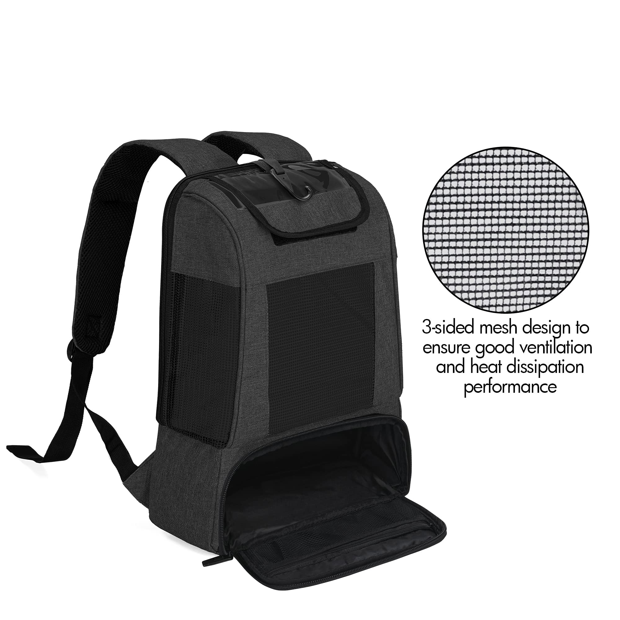CURMIO Travel Backpack Compatible with Inogen, OxyGo and Caire Units, Portable Oxygen Concentrator Bag with Storage Compartment, Bags Only