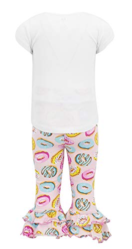 Unique Baby Girls Donut Grow Up Birthday Ruffle Pant Outfit (2t)