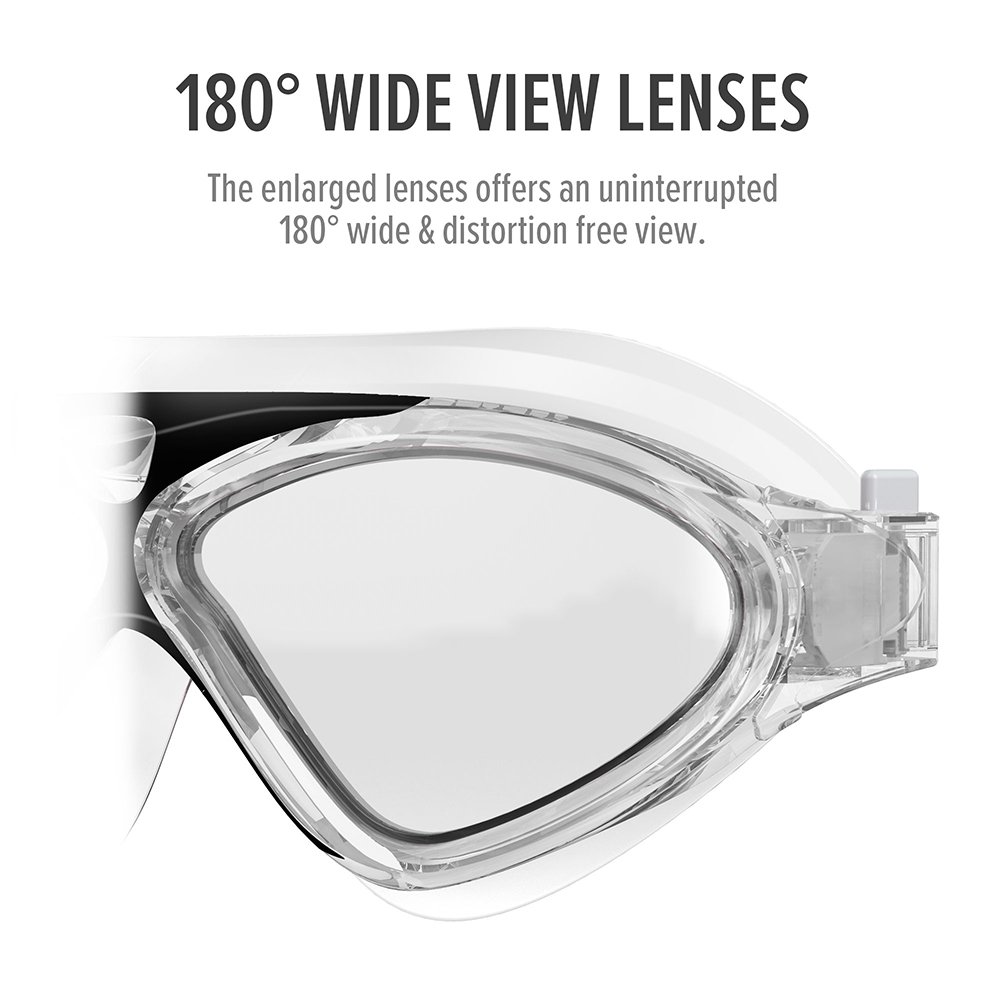 OutdoorMaster Swim Mask - Wide View Swimming Mask & Goggles Anti-fog Waterproof Black