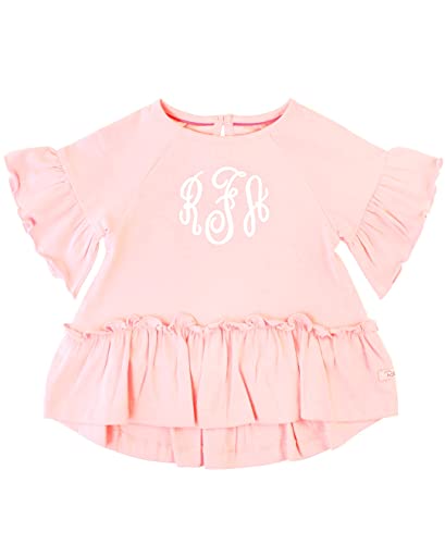 RuffleButts® Baby/Toddler Girls Pink Mia Top - 18-24m