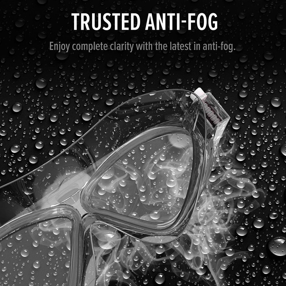 OutdoorMaster Swim Mask - Wide View Swimming Mask & Goggles Anti-fog Waterproof Black