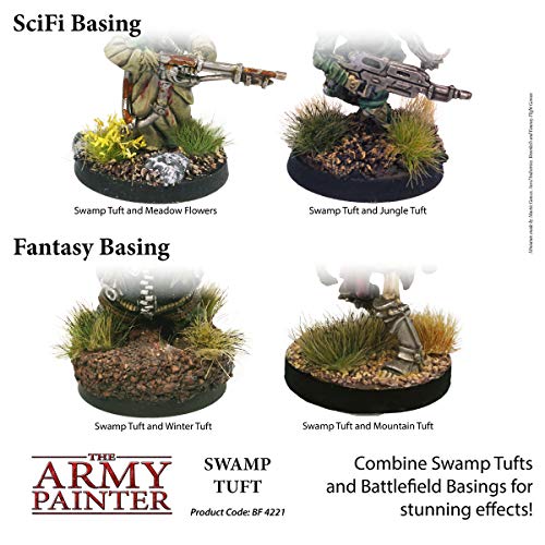 The Army Painter Tufts - Battlefield Tufts: Swamp Tuft, 77 Pcs, 3 Sizes -Terrain Model Kit for Miniature Bases & Model Grass Tufts -Diorama Supplies & Diorama Grass for Mini Basing & Gaming Scenery