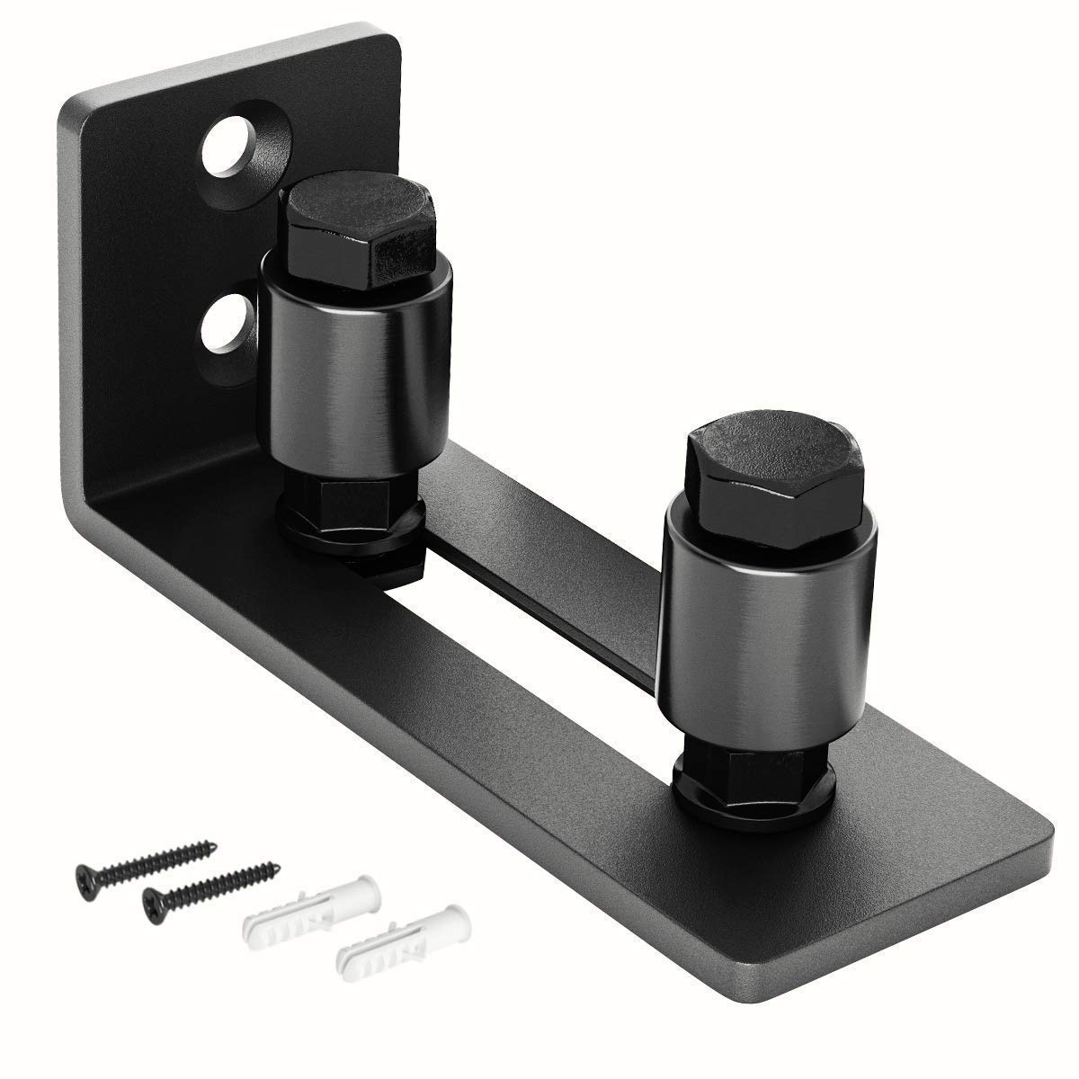 SMARTSTANDARD 12" Pull and Flush Barn Door Handle + Barn Door Bottom Adjustable Floor Guide Roller + Barn Door Large Size Latch Lock