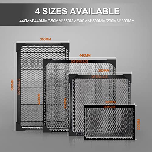 DEWALLIE Honeycomb Laser Bed, 17.32 x 17.32 x 0.87 inch Honeycomb Working Panel for CO2 Diode Laser Engraver Cutting Machine, Honeycomb Working Table for Fast Heat Dissipation and Smooth Edge Cutting
