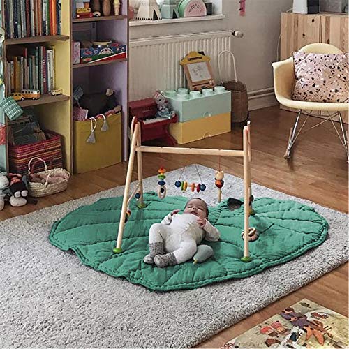 Green Gary Leaf Type Baby Play Mat Cotton Soft Baby Sleeping Mats Floor Carpet Baby Gym Activity Room Decor Crawling Blanket Pad (Color : Green)