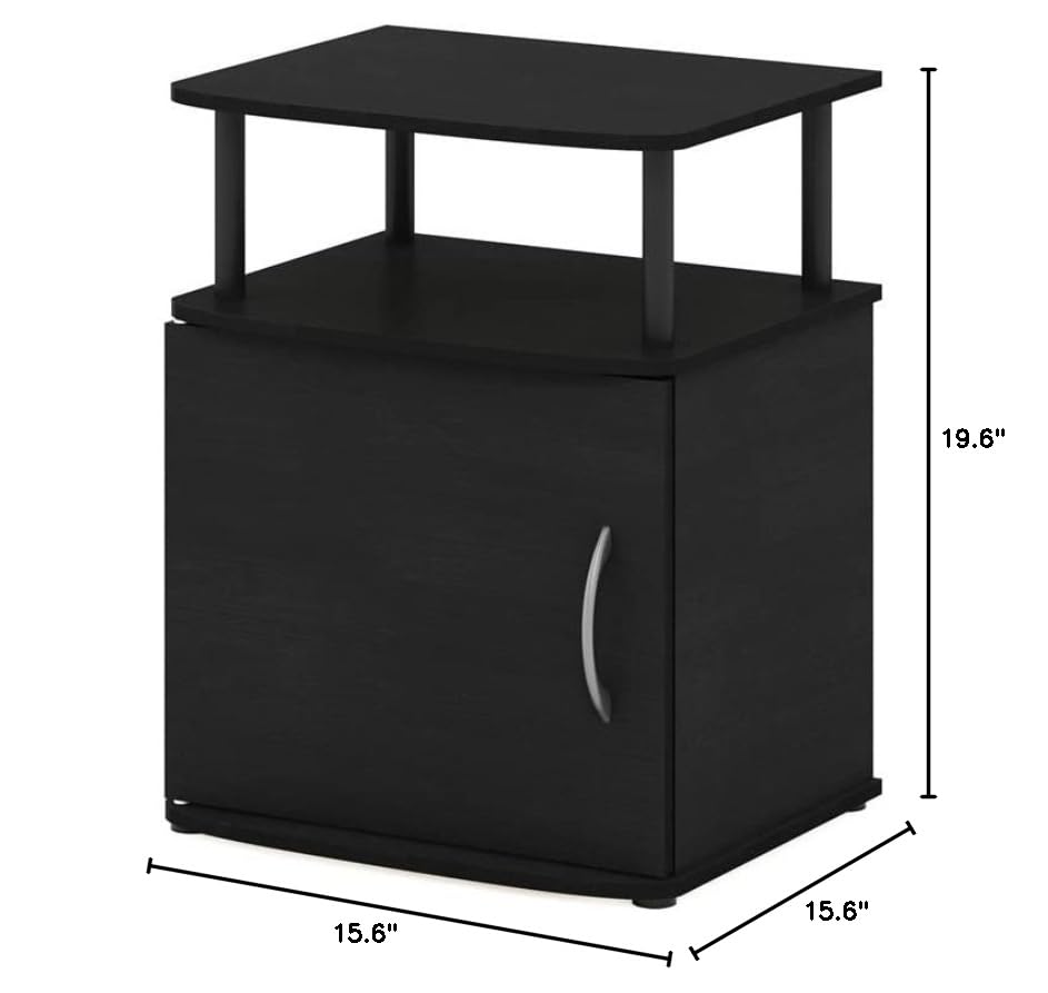 Furinno Jaya End Table, One, Black Wood & Simplistic Set of 2 End Table, Espresso/Black