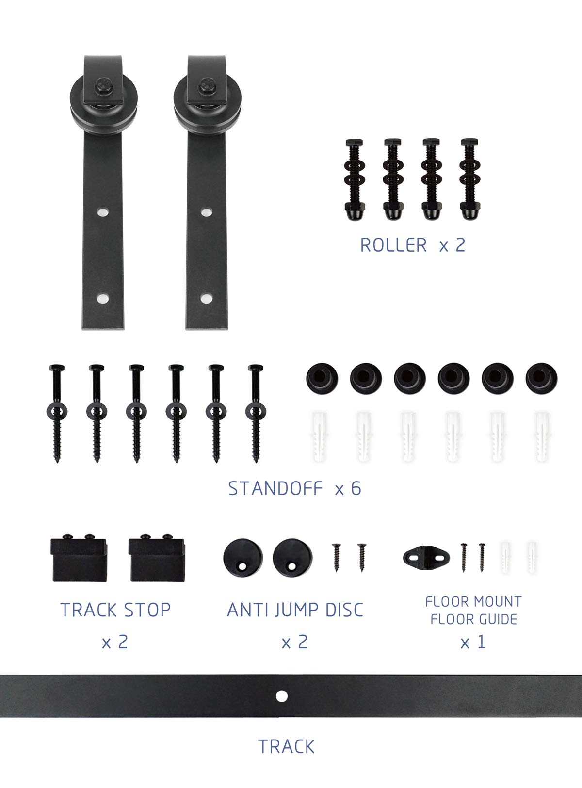 S&Z TOPHAND® 36 in x 84 in Brown British Brace Knotty Barn Door with 6.6FT Sliding Door Hardware Kit/Double -Sided Door Handle/Solid Wood/Double Surfaces/Simple Assembly is Required
