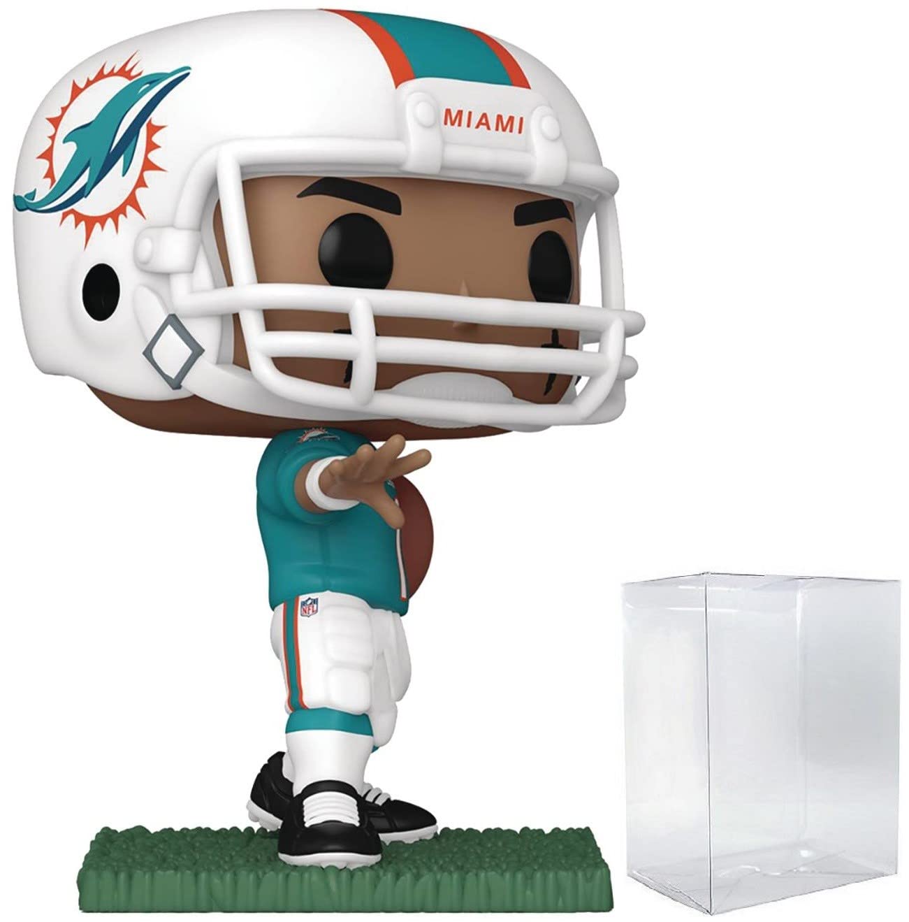 POP Football: Dolphins - Tua Tagovailoa Funko Vinyl Figure (Bundled with Compatible Box Protector Case), Multicolor, 3.75 inches