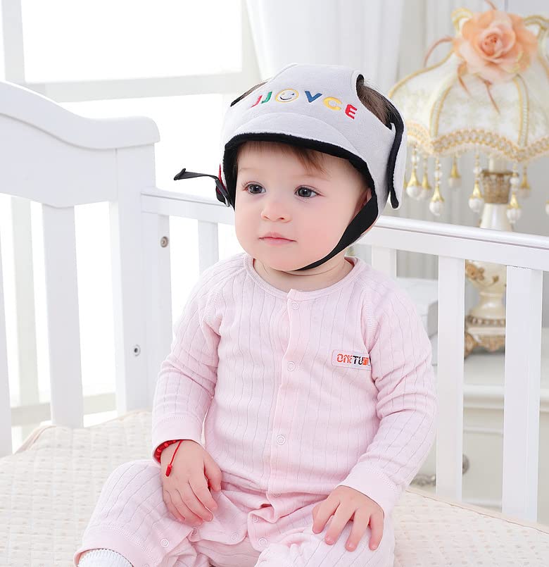 Infant Baby Helmet, Toddler Infant Safety Hat, Soft Adjustable Comfortable Protective Cap When Learning to Crawl Walk Play (Grey) 42-62cm