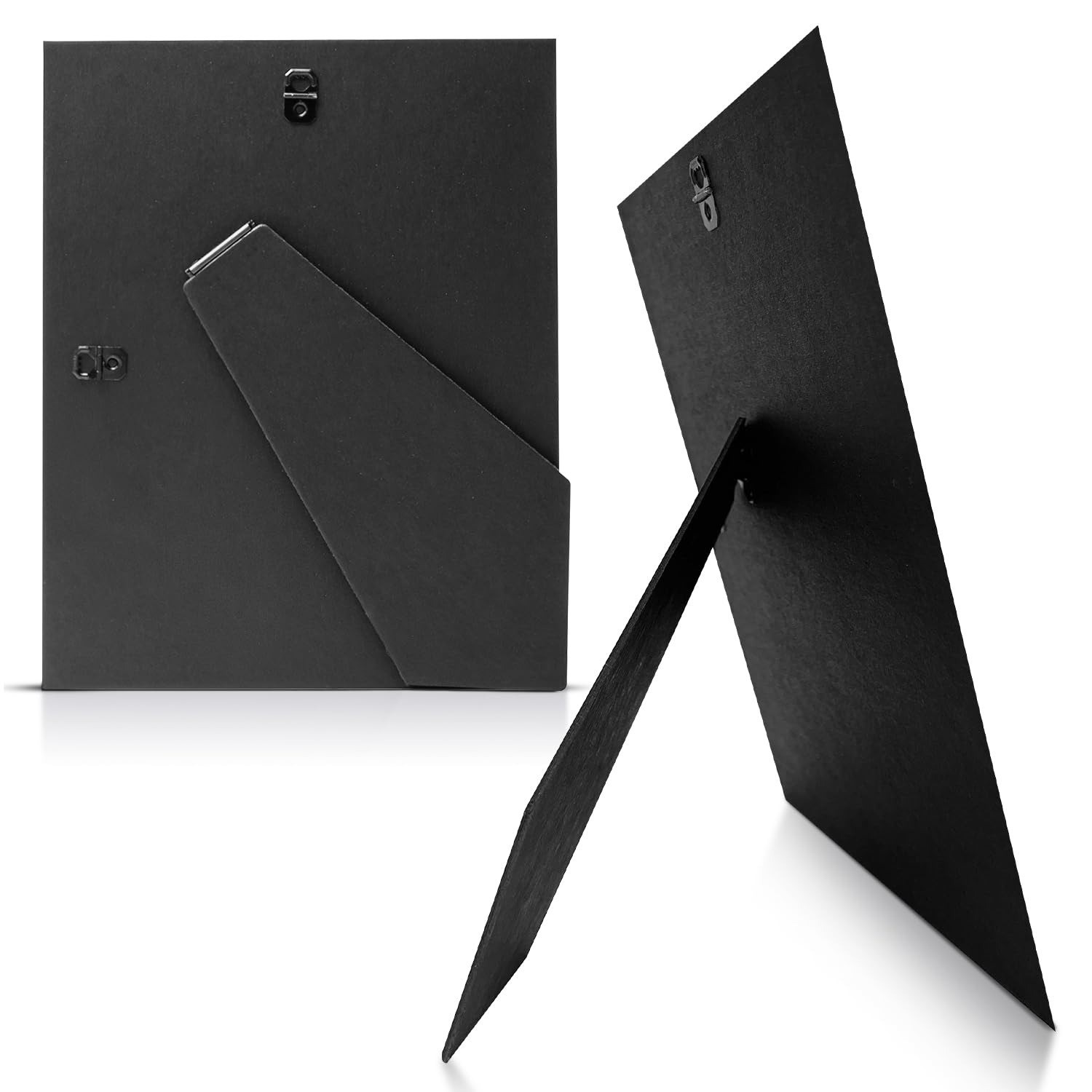 iFrame DIY Adjustable Easel Back for 8x10 Picture Frames – Solid Black Cardboard Display Stand for Photos, Art, Tiles & More, Tabletop Easel, Made in USA (Pack of 4)