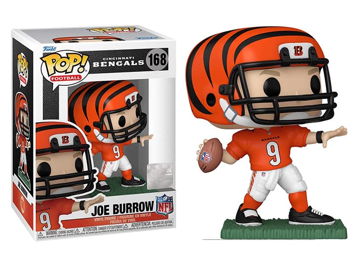 POP Football: Bengals - Joe Burrow Funko Vinyl Figure (Bundled with Compatible Box Protector Case), Multicolor, 3.75 inches