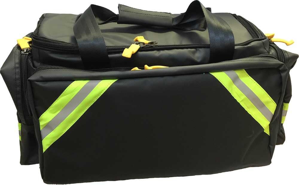 LINE2design EMS Oxygen Bag - Portable Deluxe O2 Supplies with Shoulder Strap - Paramedic Medical Ambulance Gear - Black