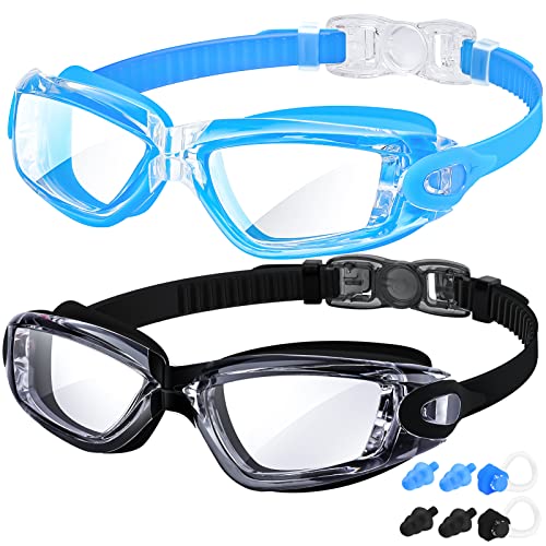 EasYoung Kids Swim Goggles, 2-Pack Swimming Goggles for Child Teens Boys Girls 4-16, Waterproof Swim Pool Goggles