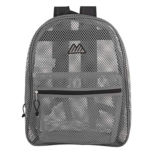 Summit Ridge Mesh Backpacks for Kids, Adults, School, Beach, and Travel, Colorful Transparent Mesh Backpacks with Padded Straps Large