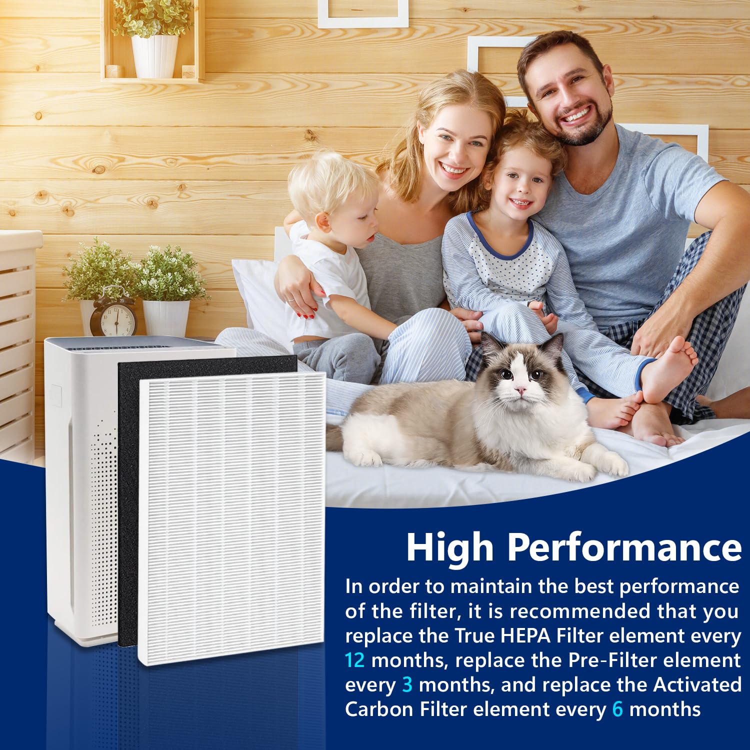 C545 Replacement Filter S for Winix S C545, B151, P150, 9300, 1712-0096-00, 4 True HEPA Filter + 8 Activated Carbon Filters