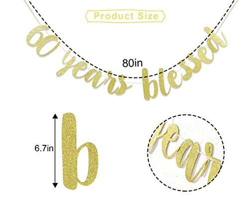 60 Years Blessed Banner - 60th Birthday Banner,60th Birthday Banner Party Decorations,60th Anniversary Banner,60 Birthday Banner Sign