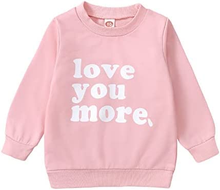 Willow Dance Valentine's Day-Toddler Baby Boy Girls Clothes Letter Printed Long Sleeve Pullover Sweatshirt Shirt Sweater Tops pink 12-18 Months