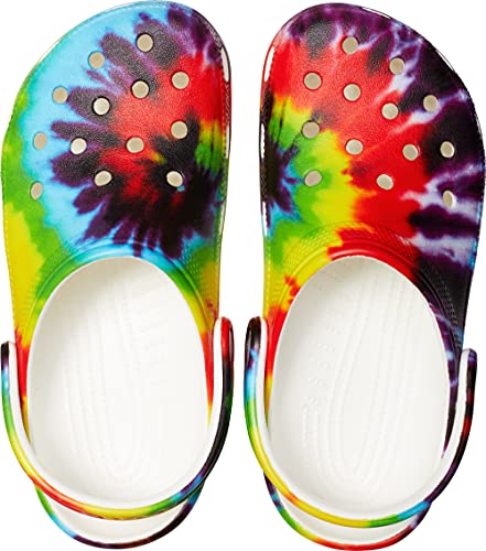 Crocs Unisex-Adult Classic Tie Dye Clogs, Multi, 9 Women/7 Men